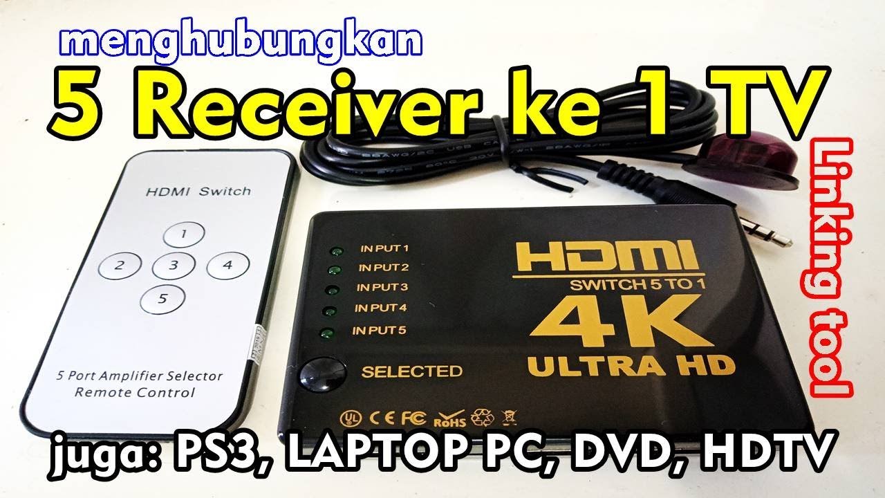 Hdmi Switch 4K Ultra HD ~ Hub 5 Receiver Ke 1 TV Memakai HDMI (link ...