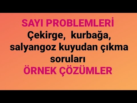 Sayı Problemleri Soru Çözümü 12; Çekirge, Kurbağa,Salyangoz kuyudan çıkma soruları