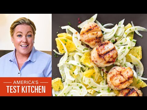 How to Make Grilled Scallops with Fennel and Orange Salad
