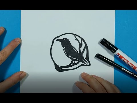 Como dibujar un cuervo 🐦 paso a paso | How to draw a raven 🐦 - YouTube