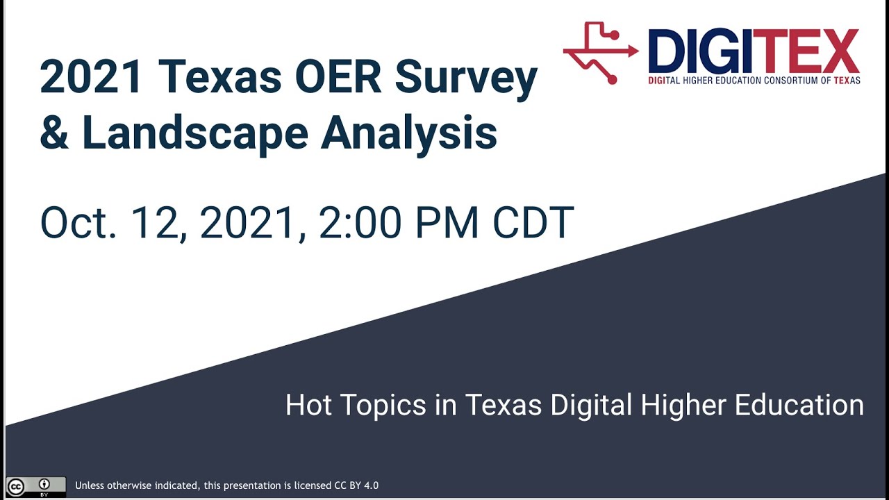 2021 Texas OER Survey & Landscape Analysis - YouTube