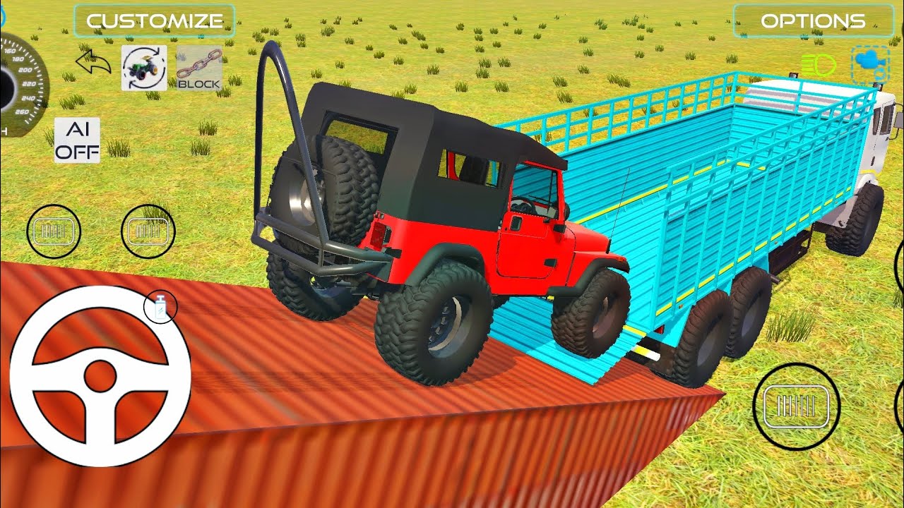 Drive truck and Thar unloading stone from dumper in truck game #thar # ...