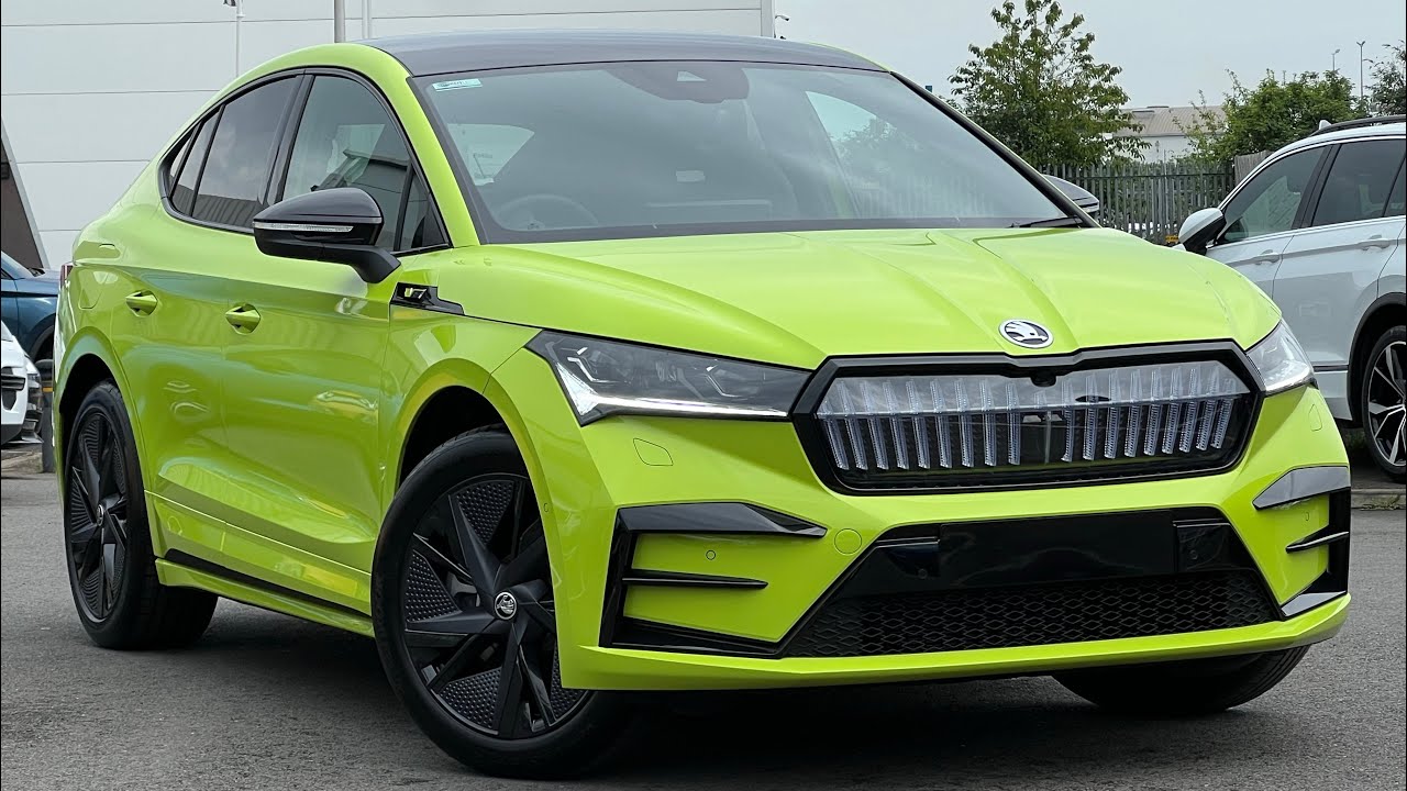 Brand New Enyaq 82kWh 80x vRS Coupe Auto 4WD Hyper Green - YouTube