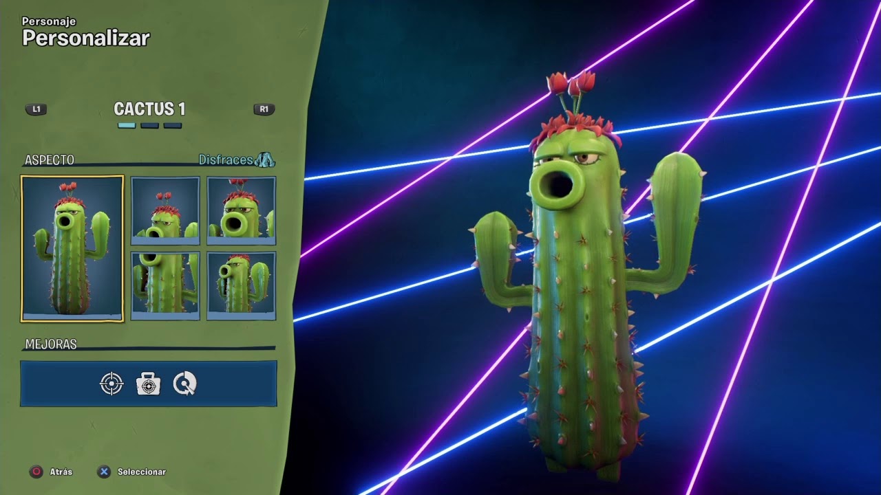PvZ BfN todos los disfraces/skins de Cactus - YouTube