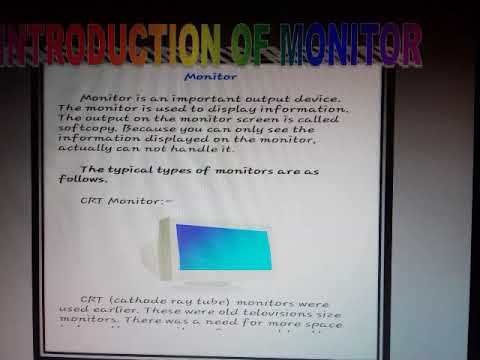 INTRODUCTION OF MONITOR, Basic information and type of computer in ...