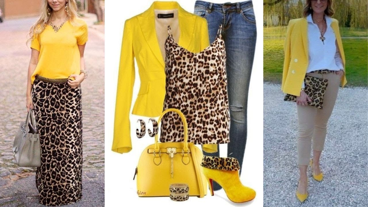 COMBINACIONES Y LOOK DE MODA ANIMAL PRINT CON AMARILLO💥ANIMAL PRINT AND ...
