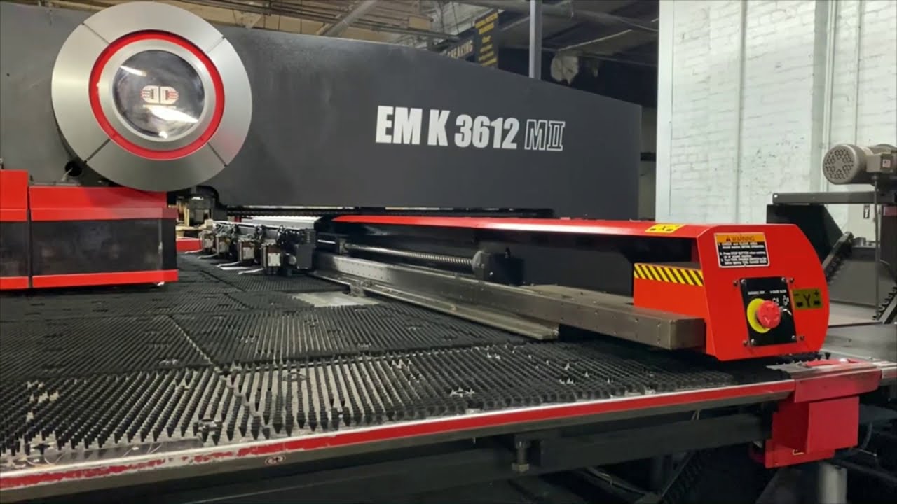 MPC Auction: 33 Ton Amada EMK 3612 M2 Mark II CNC Turret Punch - YouTube