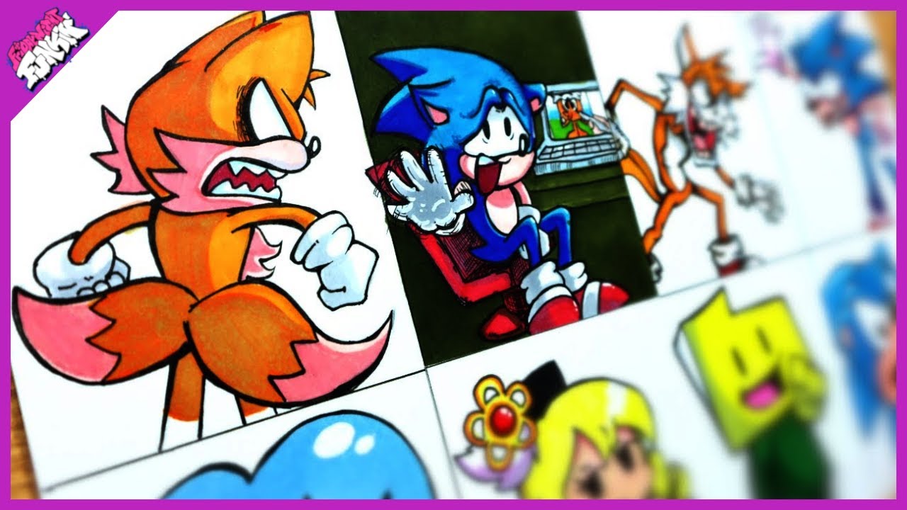 [Drawing fnf👀] Friday Night Funkin Tails Caught Sonic / Tails Secret ...