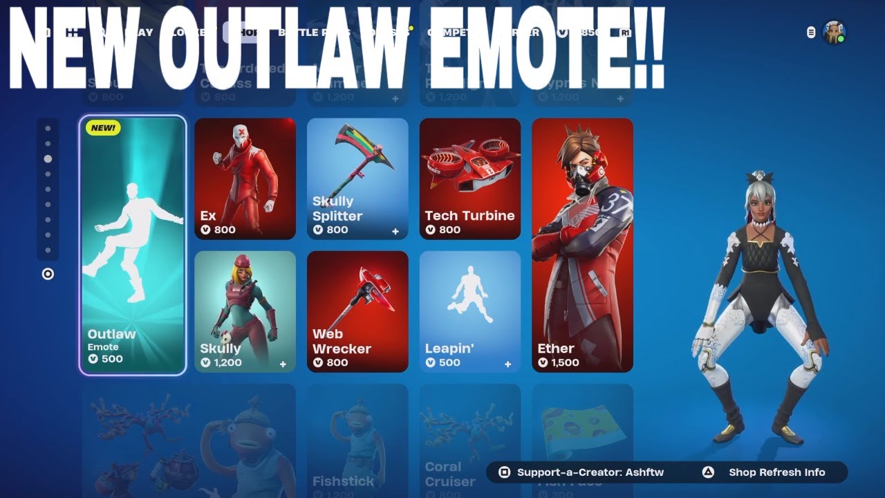 NEW Outlaw Emote In The Fortnite Item Shop! - YouTube