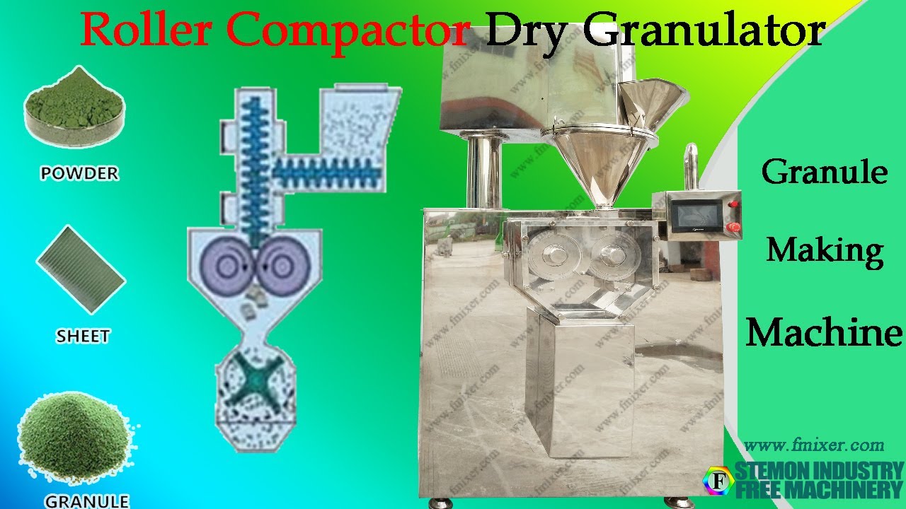 Roller compactor for dry Granulation┃Granule making production from ...