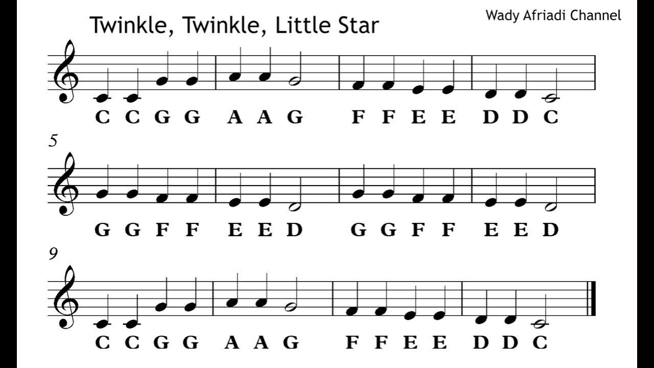 Twinkle, Twinkle Little Star | Notation & Backing Track Music - YouTube