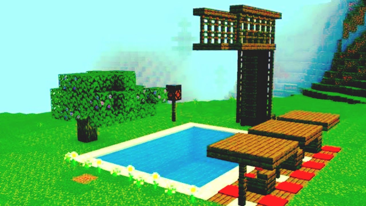 Minecraft swimming pool 👍🏊 - YouTube