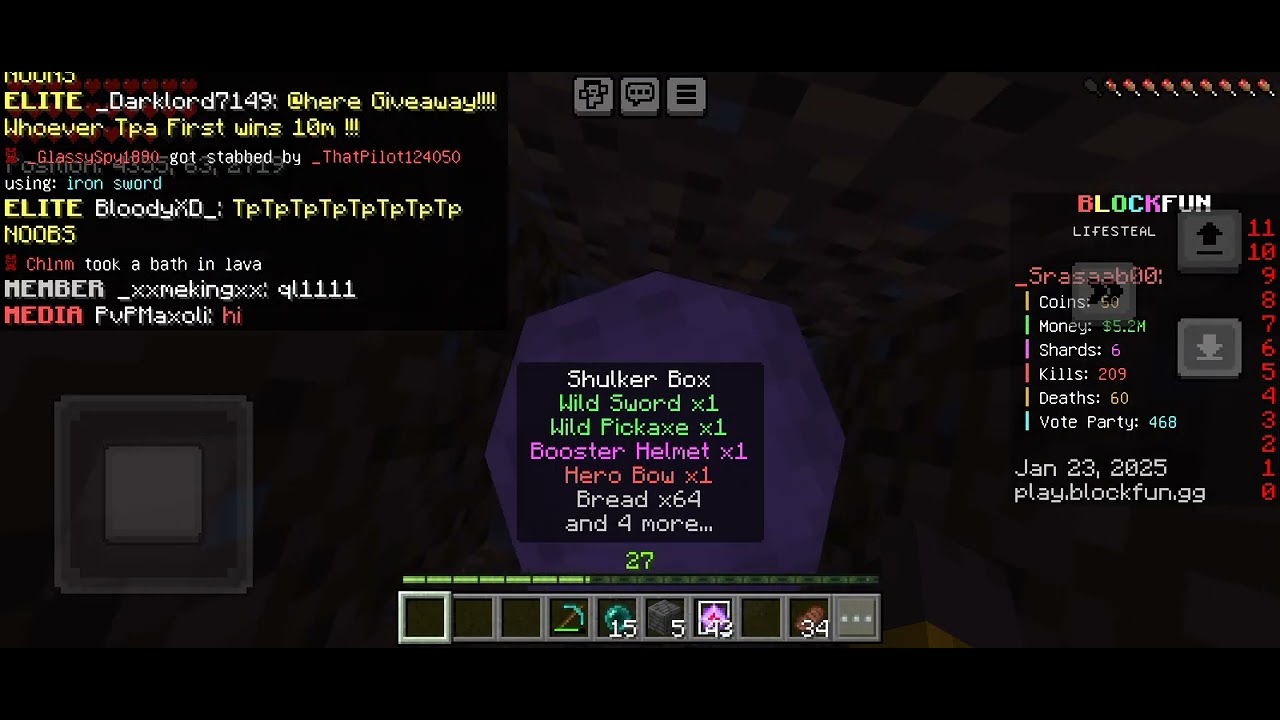 hii guys this is block fun server this is kit for you all guys code ...