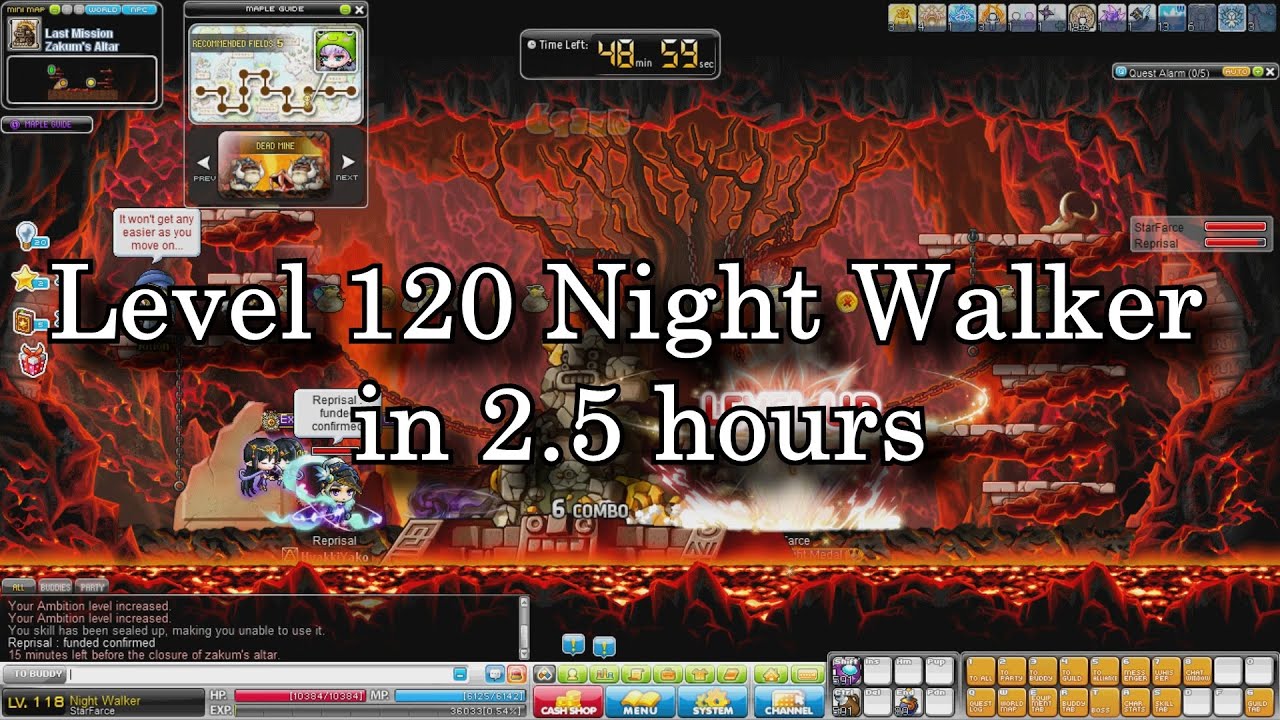 MapleStory Level 120 Night Walker in 2.5 hours! - YouTube