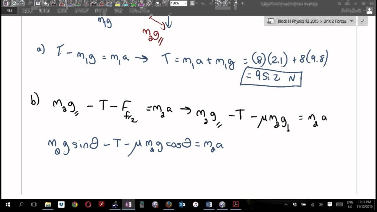 Physics 12 U2L8 Various 2D Force Problems Part 1 - YouTube