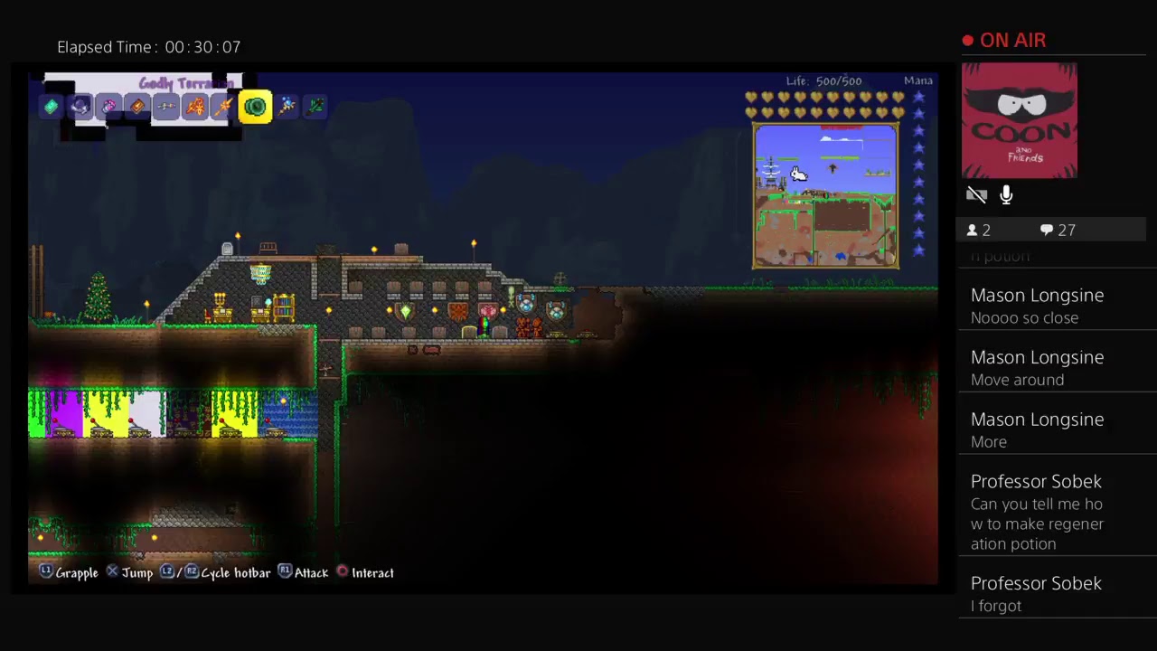 Terraria building moon lord arena and farming - YouTube