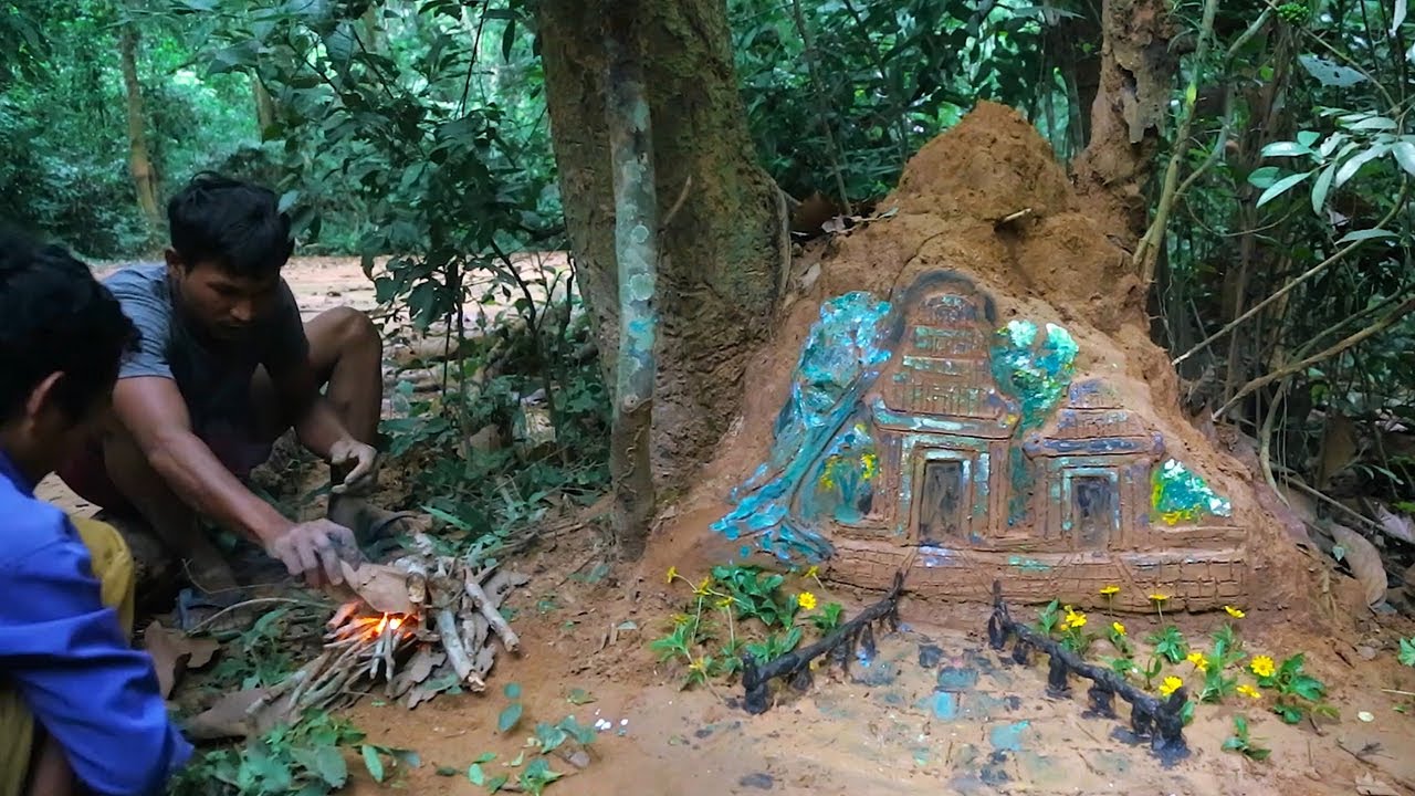 Primitive building || sculpture by hand painted || carvings temple on ...