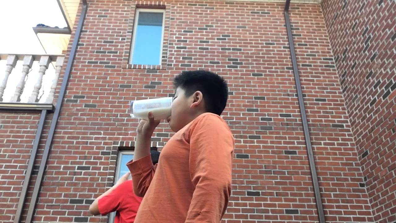 The milk chugging challenge w/ mirielle - YouTube