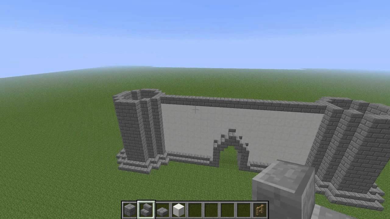 Minecraft: How to Build a Castle Wall - YouTube