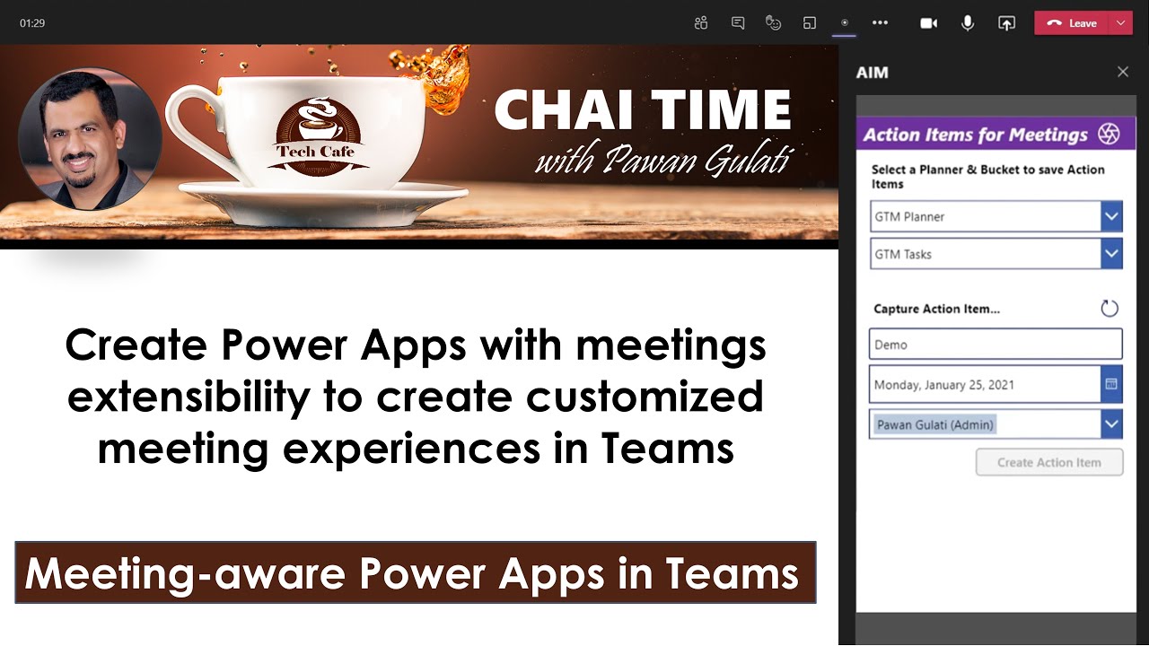 Meeting-aware Power Apps in Teams - YouTube