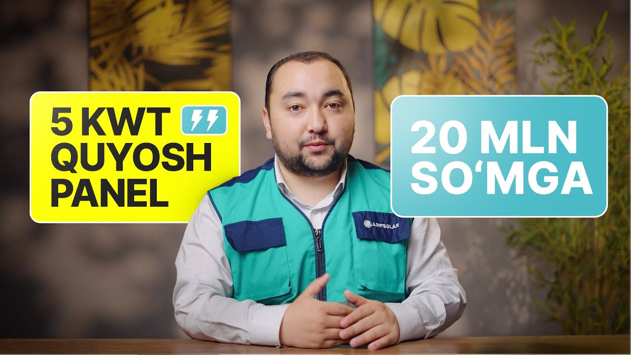 5 kwt quyosh panel 20 000 000 so'm - YouTube