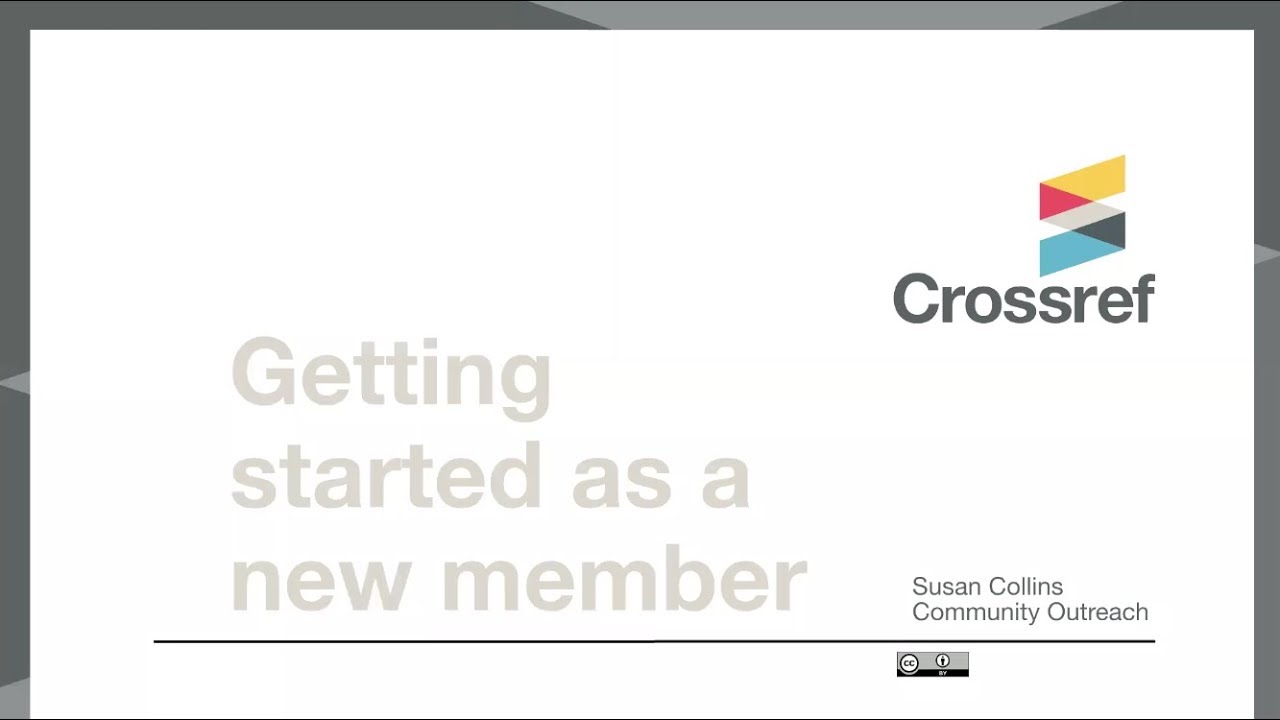 Getting started as new Crossref member - YouTube