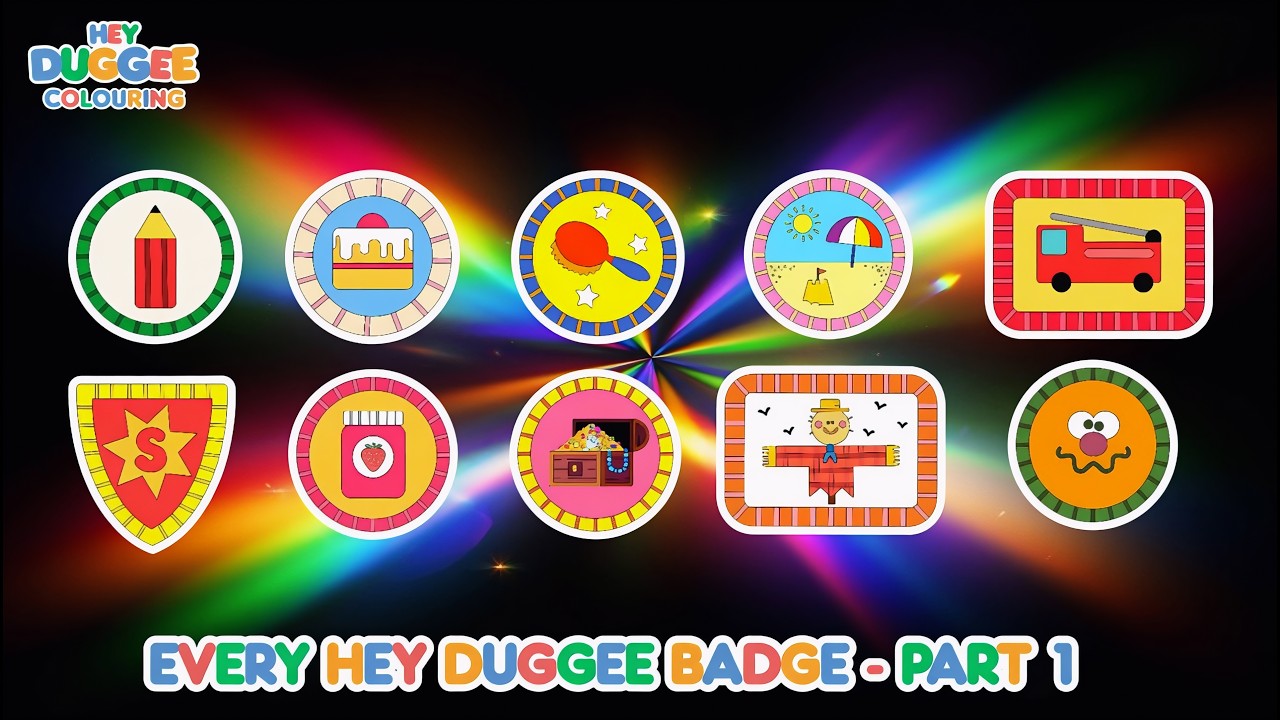 Colouring | Every Hey Duggee Badge - Part 1 - YouTube