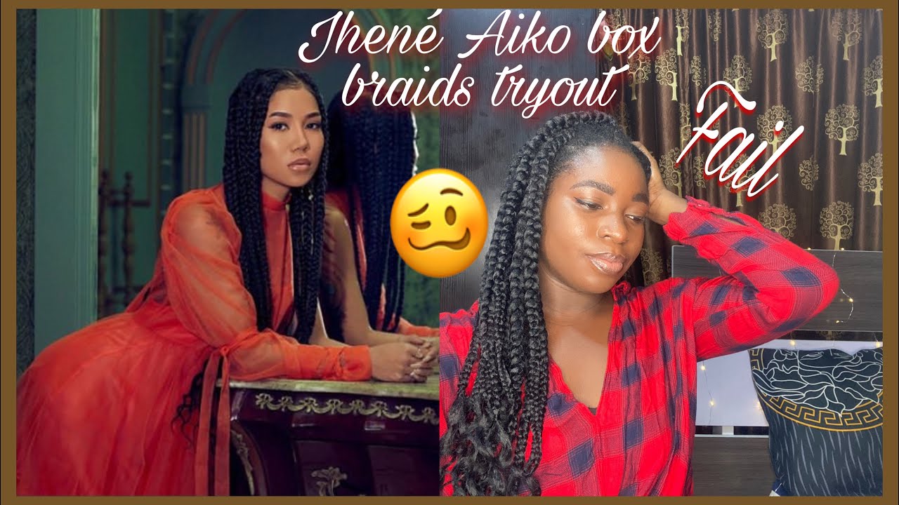 FIRST TIME JUMBO BOX BRAIDS FAIL ON MYSELF|BEGINNER RESULT | JHENÉ AIKO ...