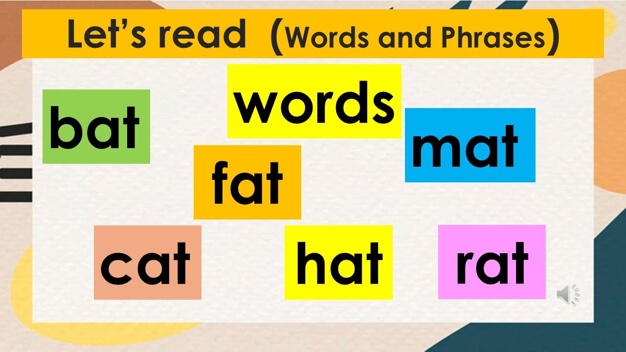 Let’s read! Words and Phrases -at,-an,-ip,-ut #readingtutorial # ...