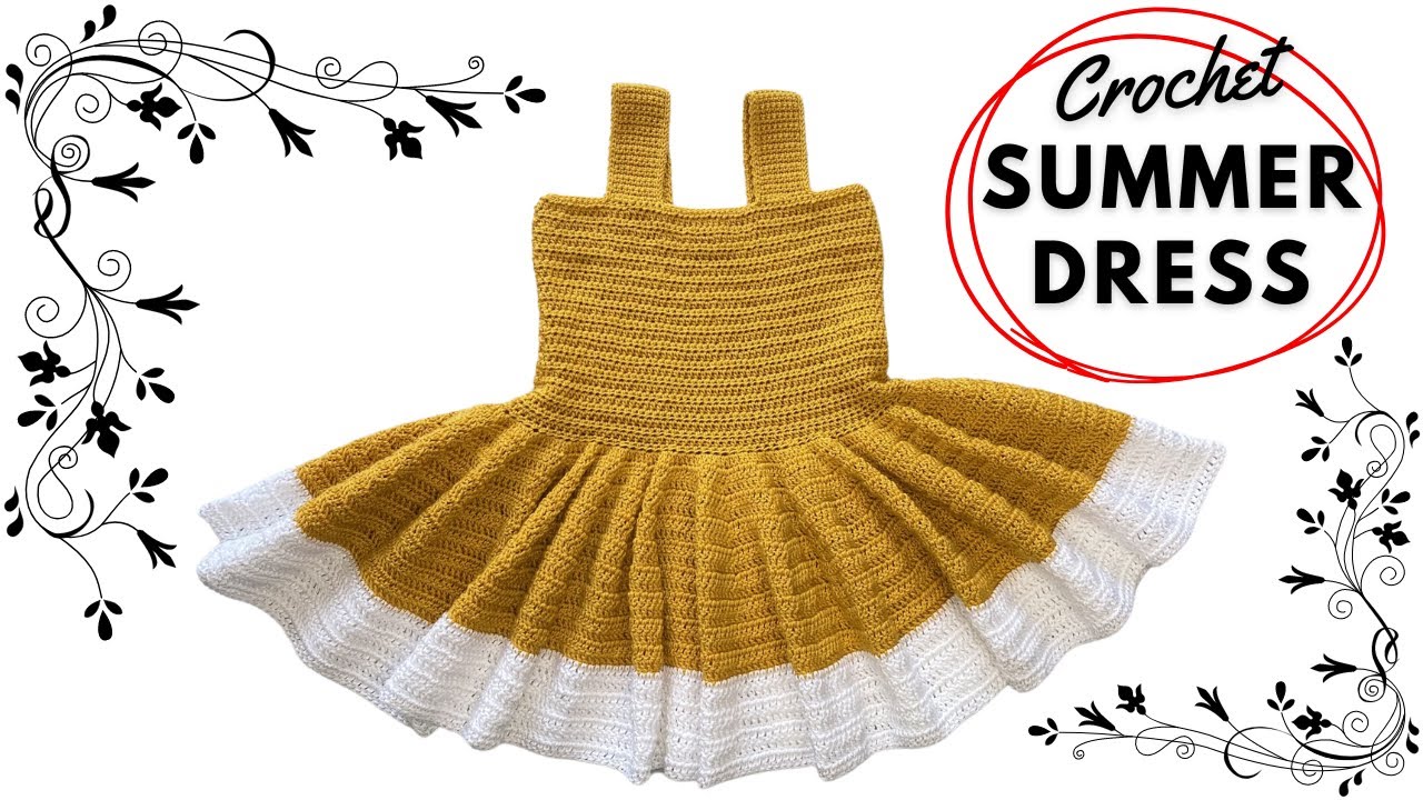 Crochet DRESS Tutorial (3 SIZES) - How To Crochet a Dress for Girls ...