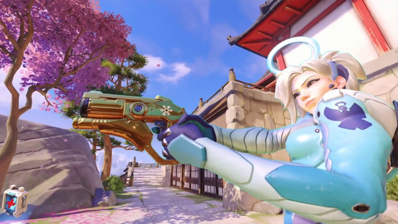 Mercy Slow Motion Animations & Abilities with Snow Angel Skin in-game ...