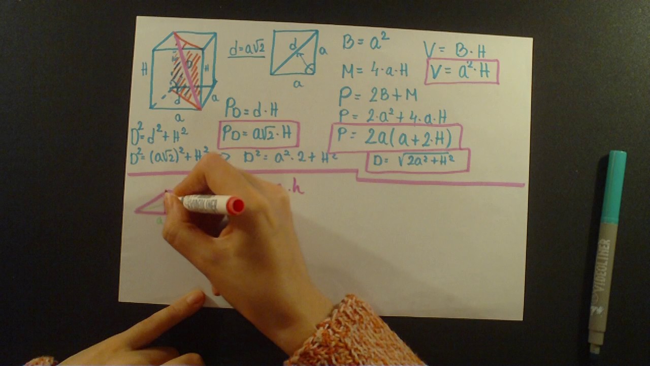 Pravilna cetvorostrana prizma. Kako izvesti formule. Osnova romb ...