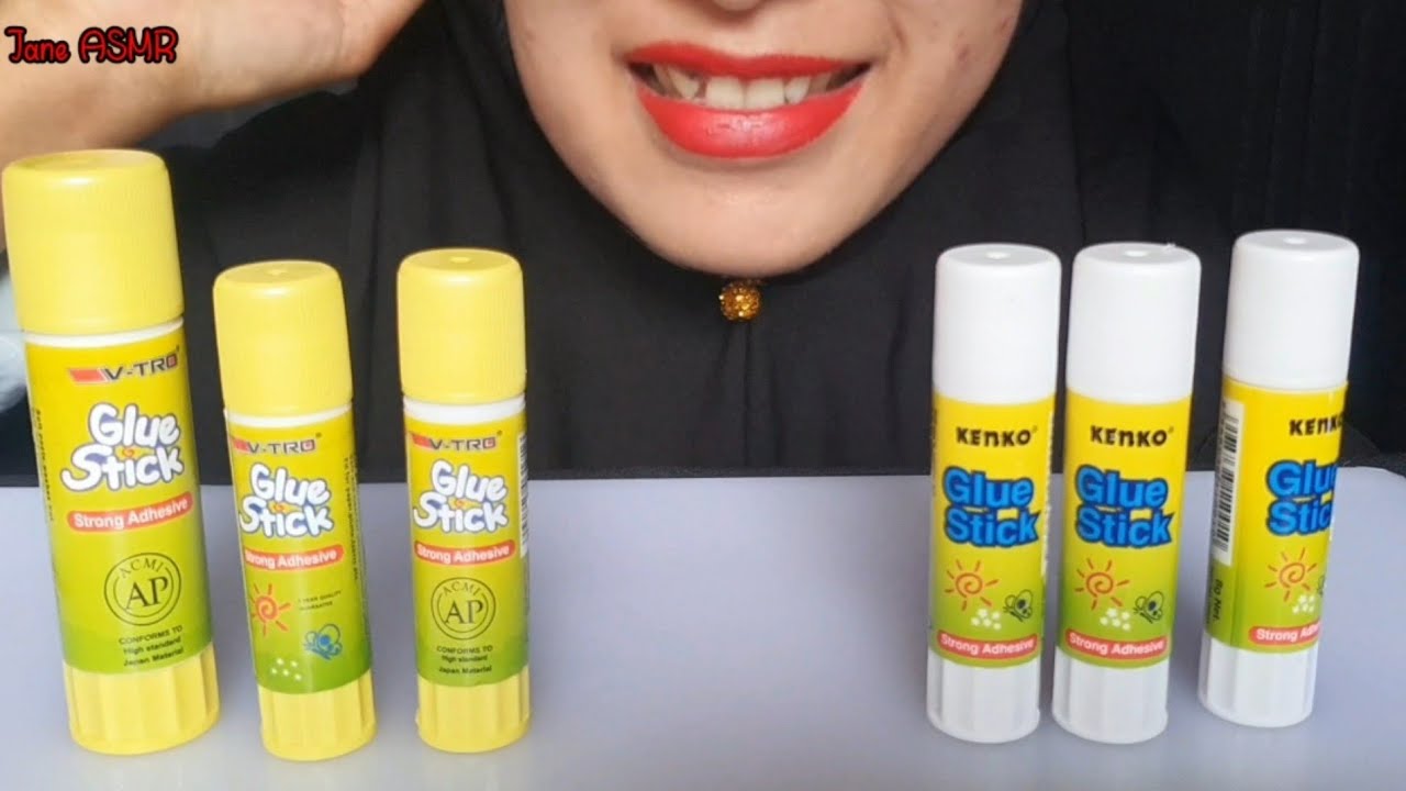 ASMR EDIBLE GLUE | ASMR PRANK SCHOOL SUPPLY | NO TALKING | EATING SOUND ...
