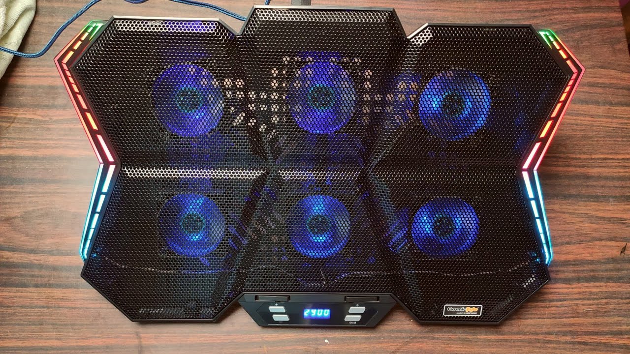 Cosmic Byte Meteoroid RGB cooling pad unboxing & overview - YouTube