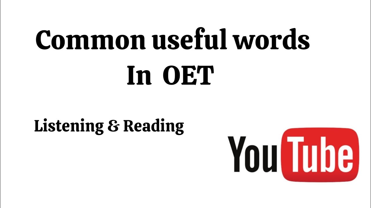Common useful words in OET Listening & Reading #oettips #shorts # ...