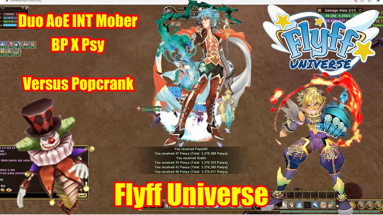 Flyff Universe Aoe INT Mober Duo BP X Psy | Mia Server - YouTube