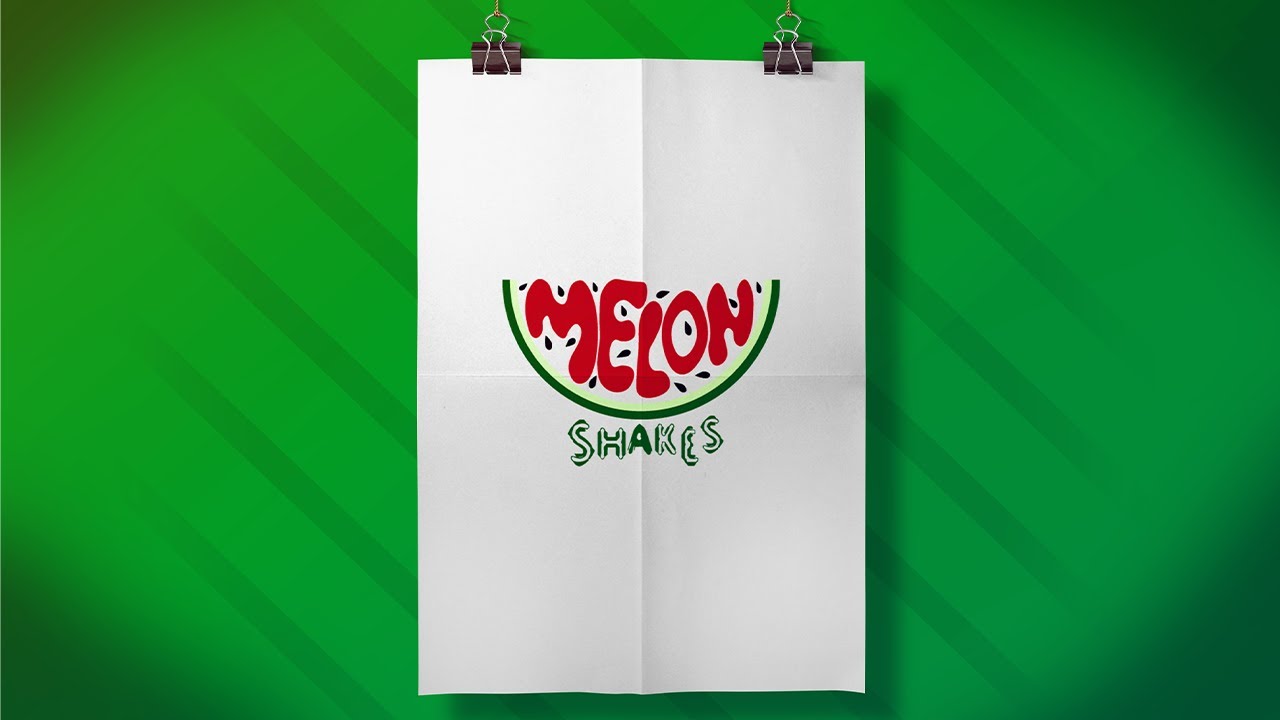 Juice Logo Design (Melon Shakes) [Adobe Illustrator] - YouTube