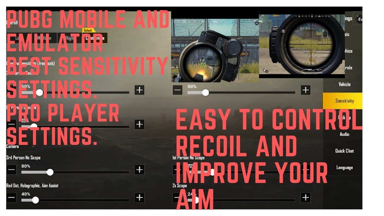 PUBG MOBILE AND EMULATOR BEST Sensitivity settings in 2019.IMPROVE YOUR ...