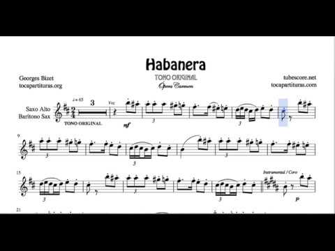 Habanera Georges Bizet Sheet Music for Alto Sax and Baritone Saxophone ...
