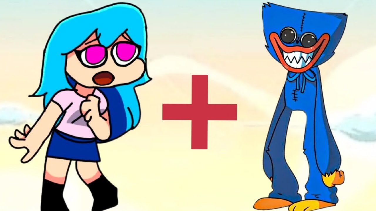 FNF Sky + Huggy Wuggy = ? |FNF animations|Poppy Playtime animations ...
