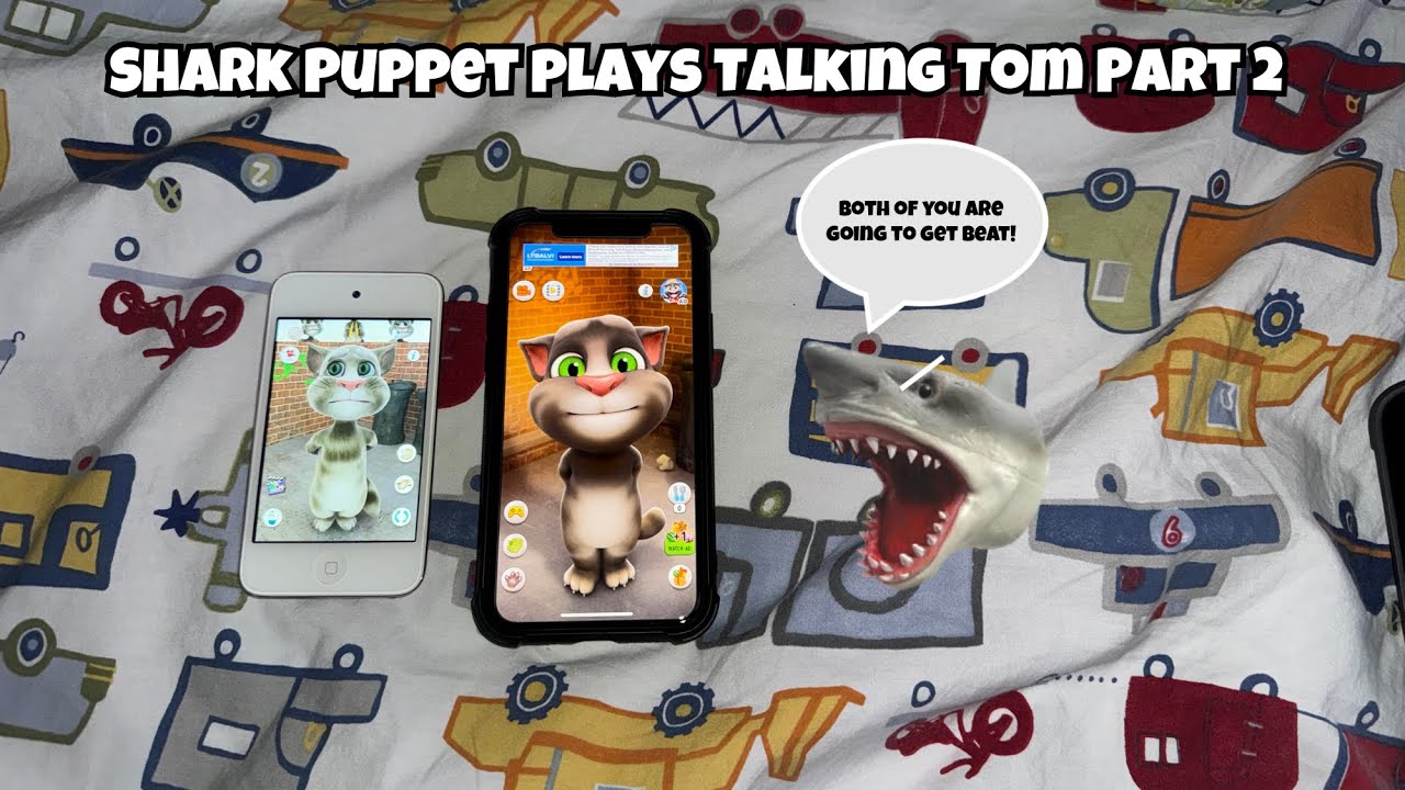 SB Movie: Shark Puppet plays Talking Tom! (Part 2) - YouTube