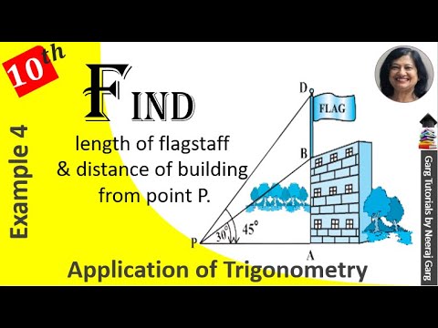 From a point P on the ground the angle of elevation of the top of a 10m ...
