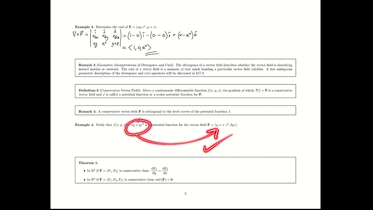 Vector Fields - Conservative Fields & Example 4 - YouTube