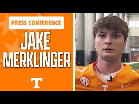 Tennessee football QB Jake Merklinger talks during Tennessee football ...