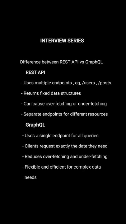 REST API vs GraphQL Difference #api#testing - YouTube