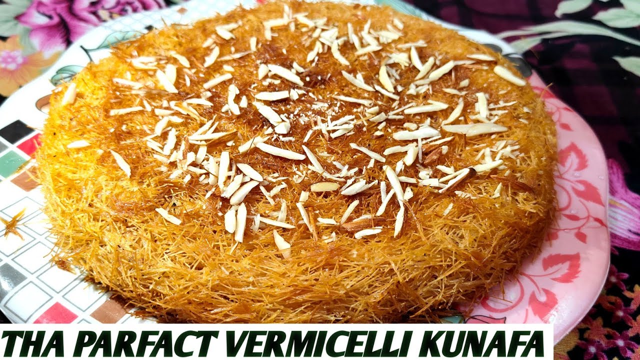 Deliciously Sweet and Crunchy: Homemade Vermicelli Kunafa Recipe" - YouTube