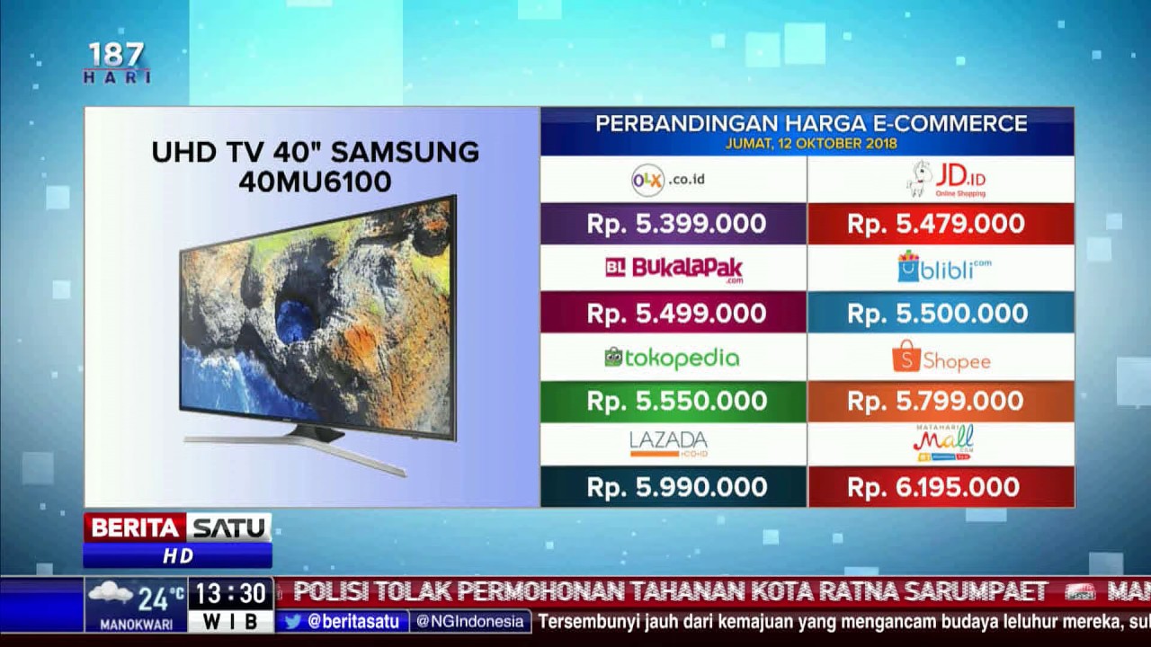 Perbandingan Harga e-Commerce: UHD TV 40 Inch Samsung - YouTube