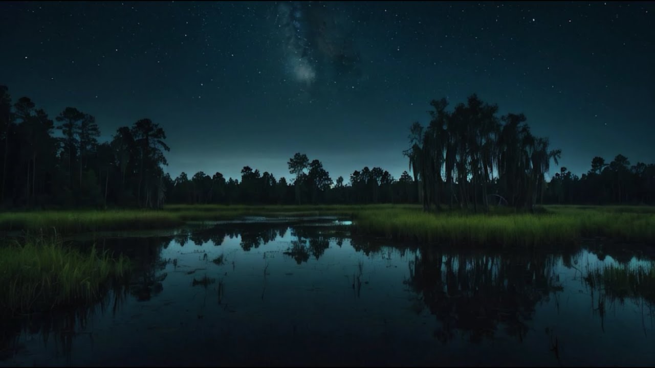 Relaxing Sleep Sounds (Swamp Sounds At Night) - Frogs, Crickets, Nature ...