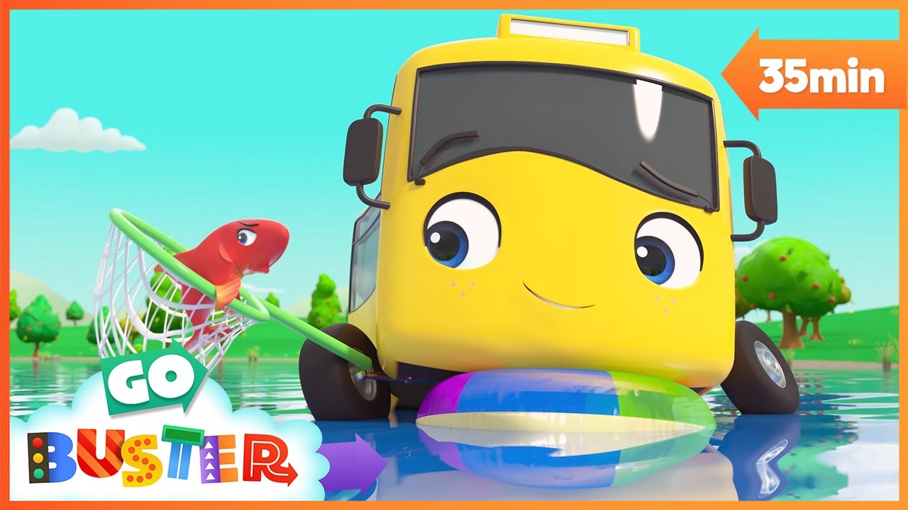 Buster Falls into the Fishing Lake with Daddy | Go Buster | Baby ...
