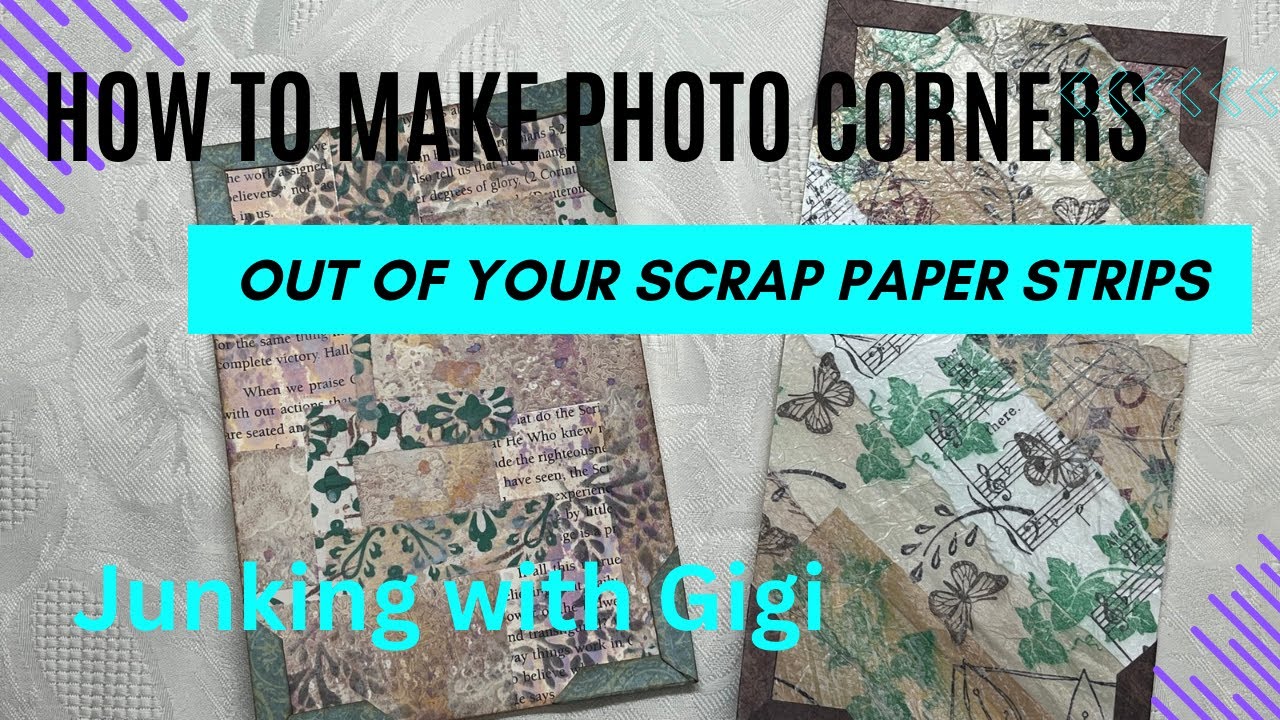 Photo Corners - Use up Those Scrap Paper Strips - YouTube